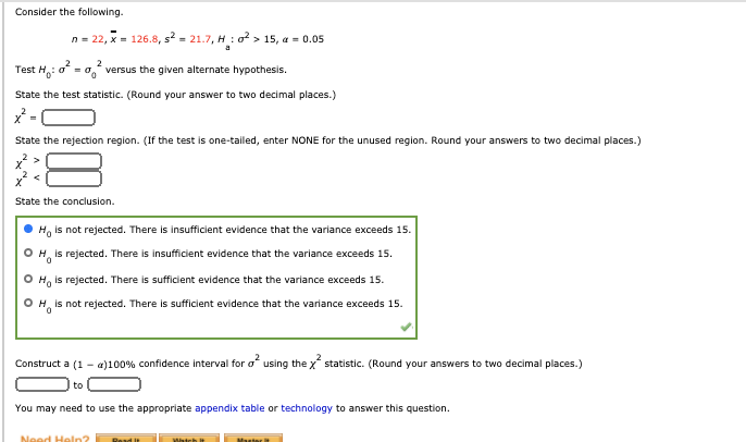 Solved Consider the following. n = 22,7- * = 126.8, 52 = | Chegg.com