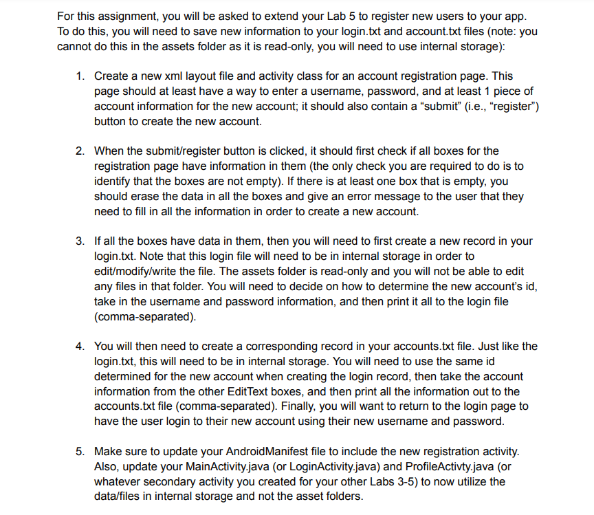 Solved For this assignment, you will be asked to extend your | Chegg.com