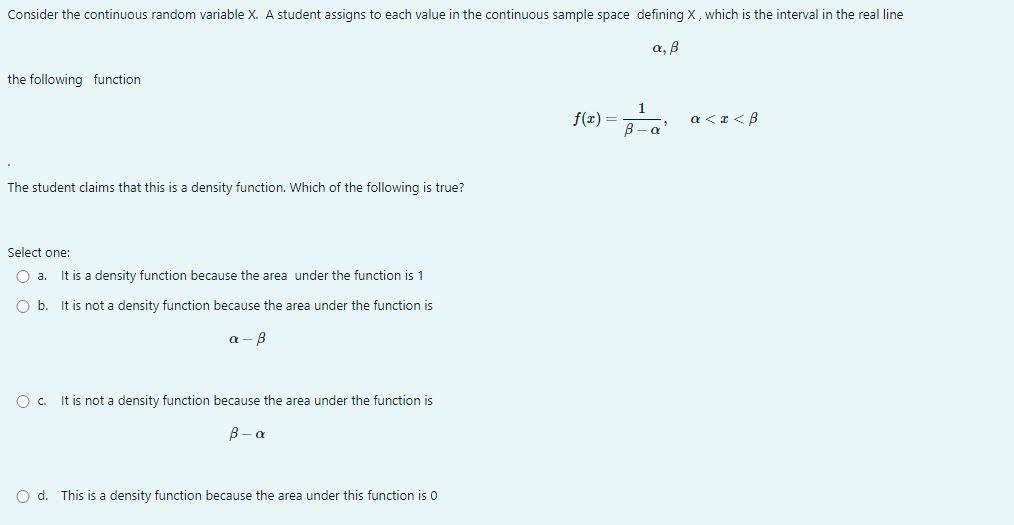 Solved Consider the continuous random variable X. A student | Chegg.com