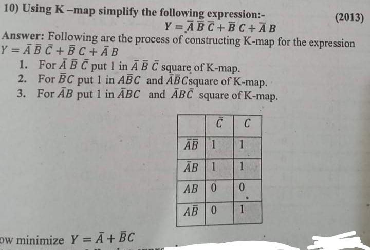 Solved 10) Using K-map simplify the following expression:- | Chegg.com