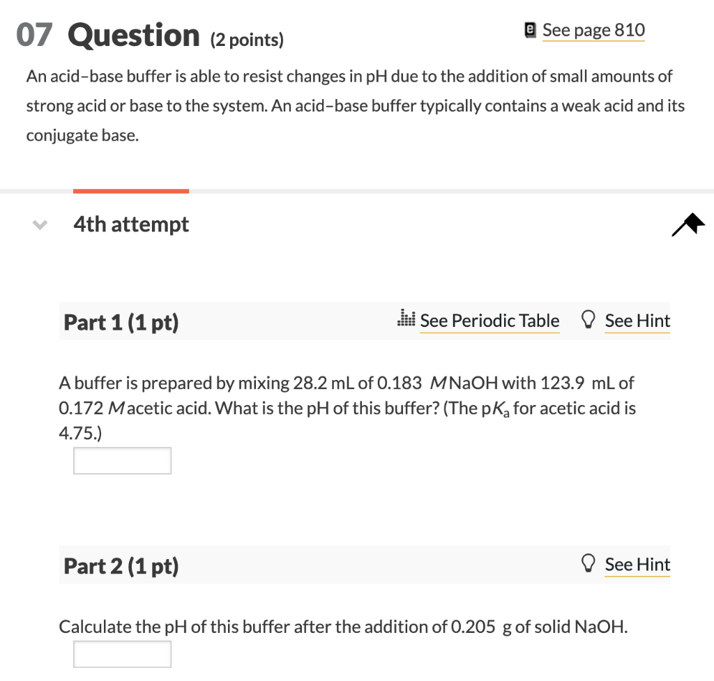 Solved 07 Question (2 points) e See page 810 An acid-base | Chegg.com Solved 07 Question (2 points) e See page 810 An acid-base | Chegg.com