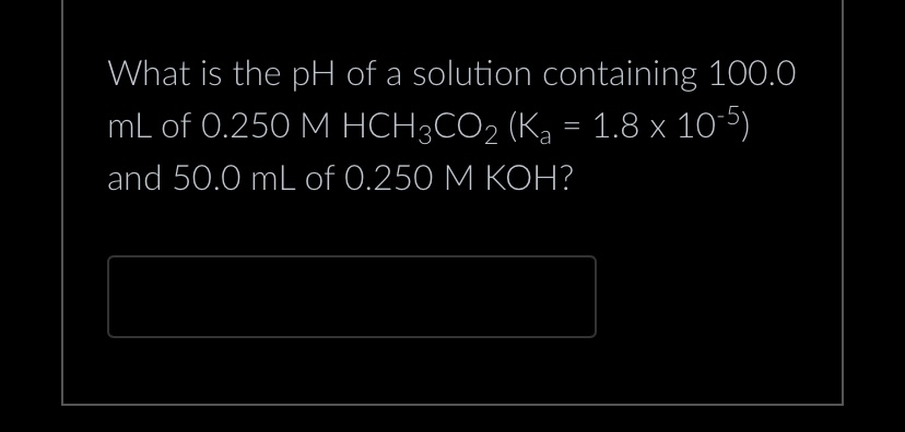 Solved What is the pH of a solution containing 100.0 mL of | Chegg.com