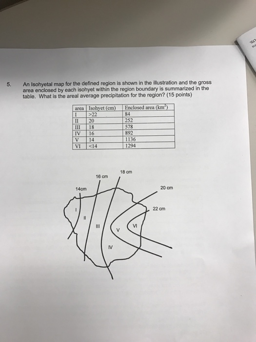 Solved An Isohyetal map for the defined region is shown in | Chegg.com