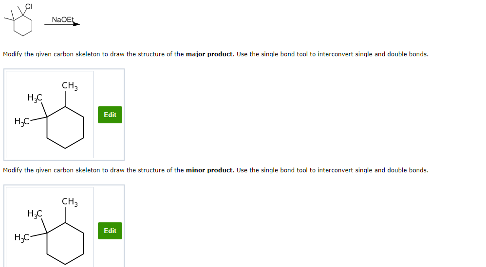 Solved NaOET Modify the given carbon skeleton to draw the | Chegg.com