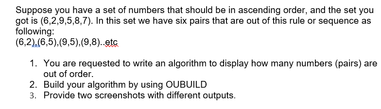Solved Suppose you have a set of numbers that should be in | Chegg.com