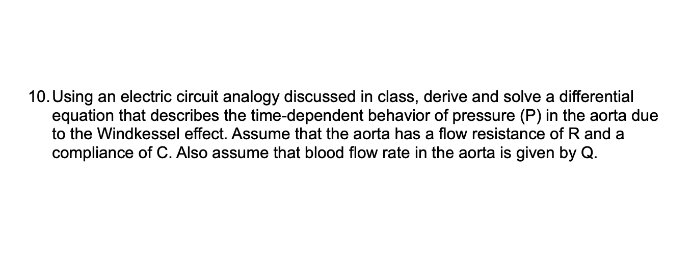 Solved Using an electric circuit analogy discussed in class, | Chegg.com