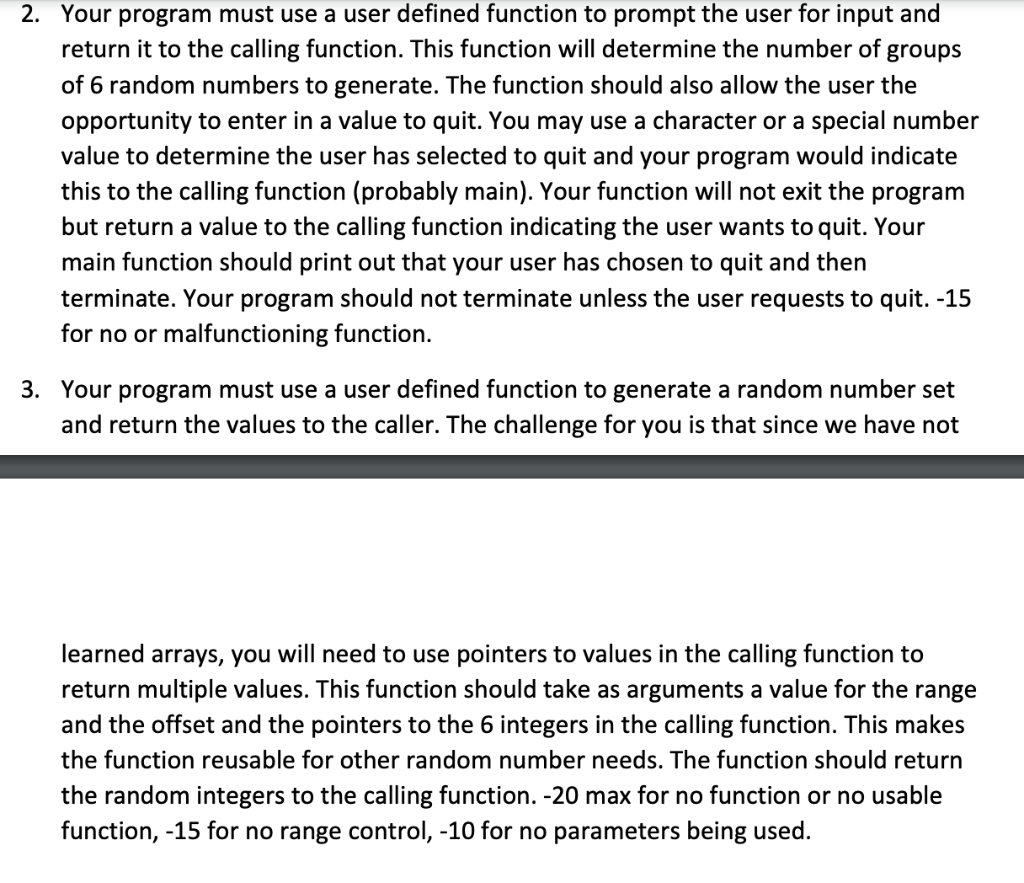 Solved . . . Objectives: Use of functions and passing by | Chegg.com