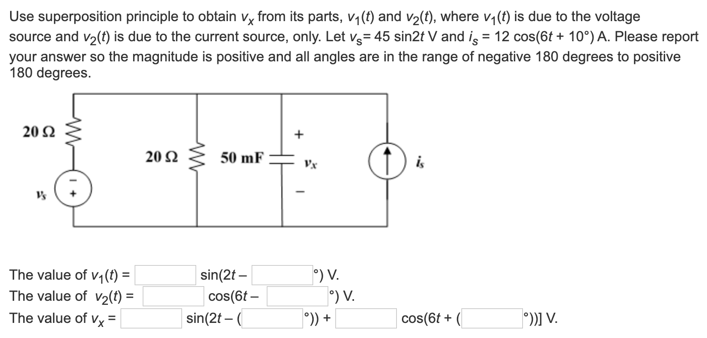 Solved Use superposition principle to obtain vx from | Chegg.com