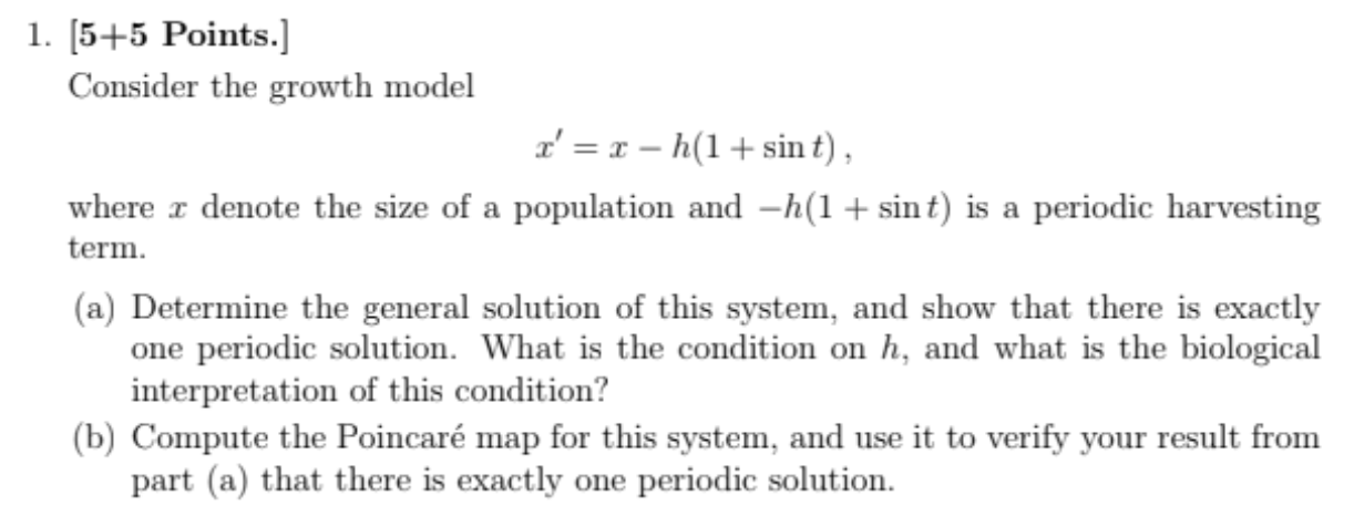 Solved 1. [5+5 Points. ] Consider the growth model | Chegg.com