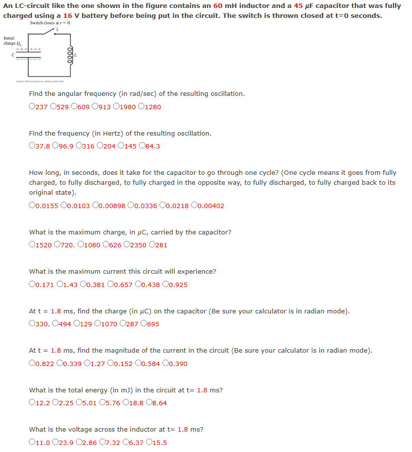 Solved An LC-circuit like the one shown in the figure | Chegg.com