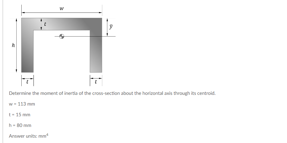 Solved Determine the moment of inertia of the cross-section | Chegg.com