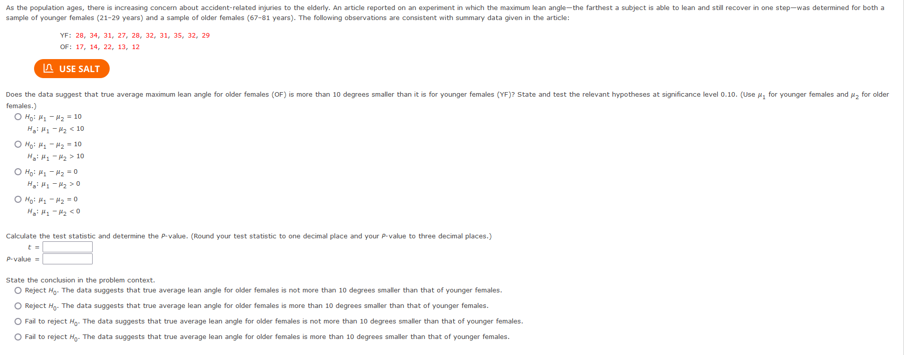 Solved As the population ages, there is increasing concern | Chegg.com