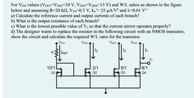 Solved For Vpp values (Vppi=Vpp2=10 V, Vpd3=Vpp4=15 V) and | Chegg.com