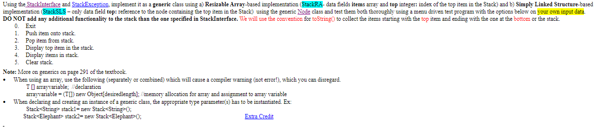 With the information below create a new generic class | Chegg.com