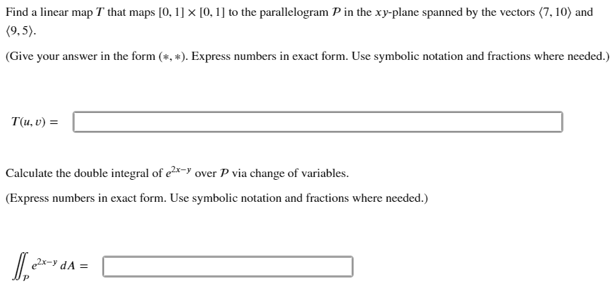Solved Find a linear map T that maps [0, 1] x [0, 1] to the | Chegg.com