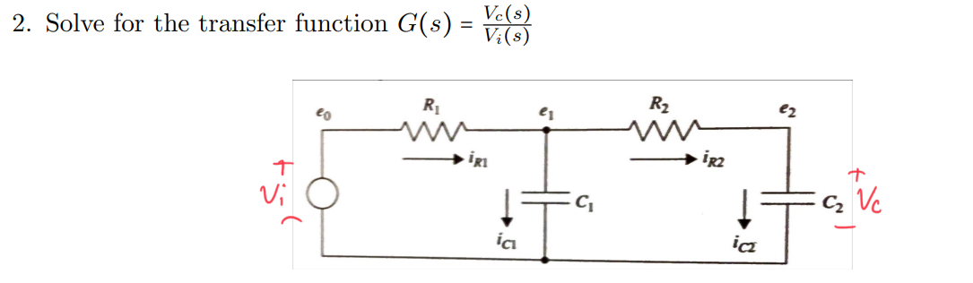 Solved G(s)=Vi(s)Vc(s) | Chegg.com