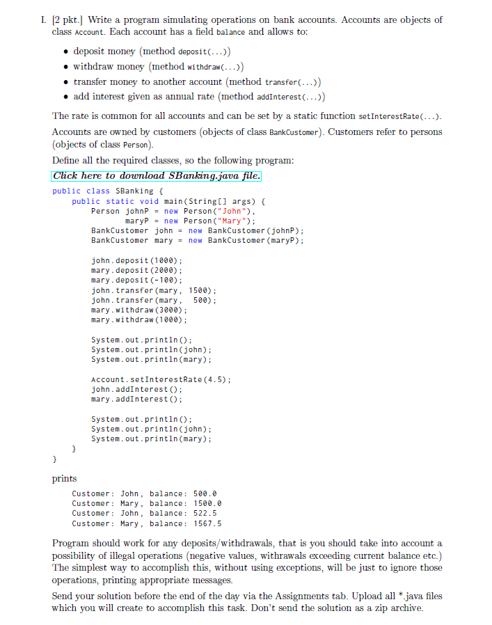 Solved I 2 Pkt Write A Program Simulating Operations On