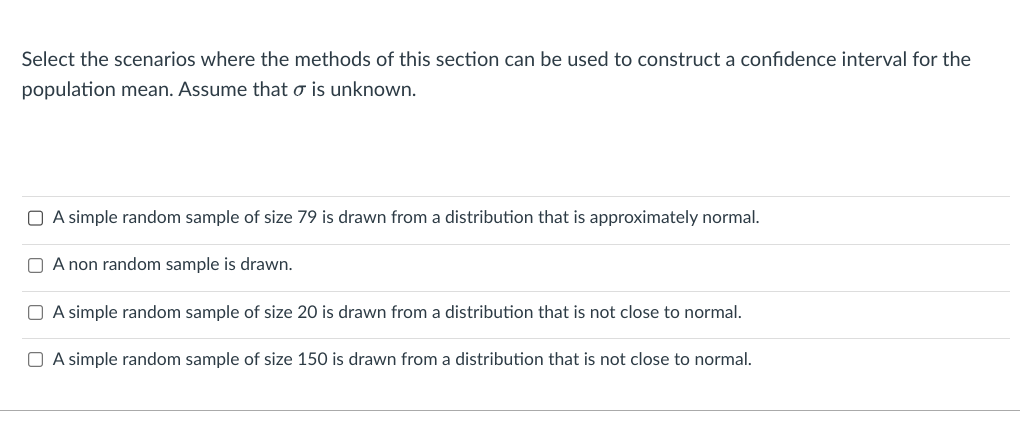 Solved Select the scenarios where the methods of this | Chegg.com