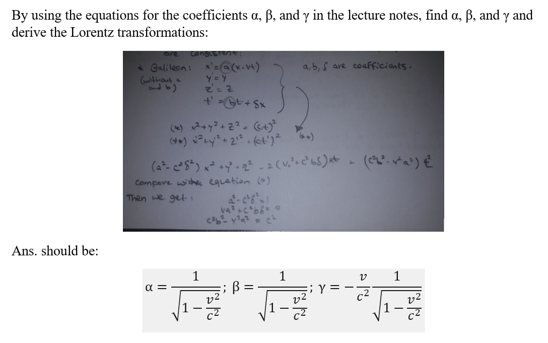 Solved By using the equations for the coefficients α,β, and | Chegg.com