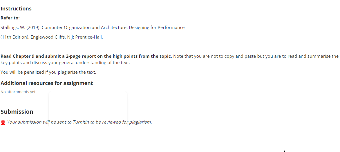 Solved Instructions Refer to: Stallings, W. (2019). Computer | Chegg.com