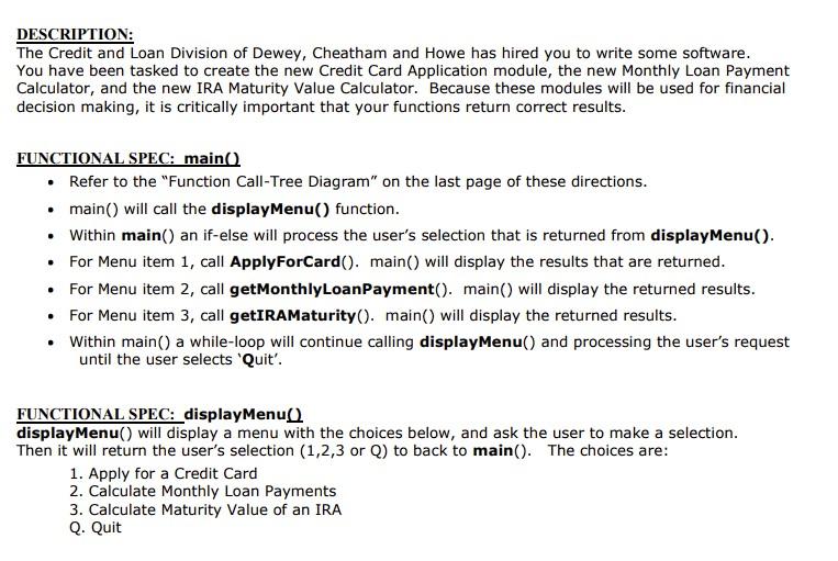 Solved The Credit and Loan Division of Dewey, Cheatham and | Chegg.com