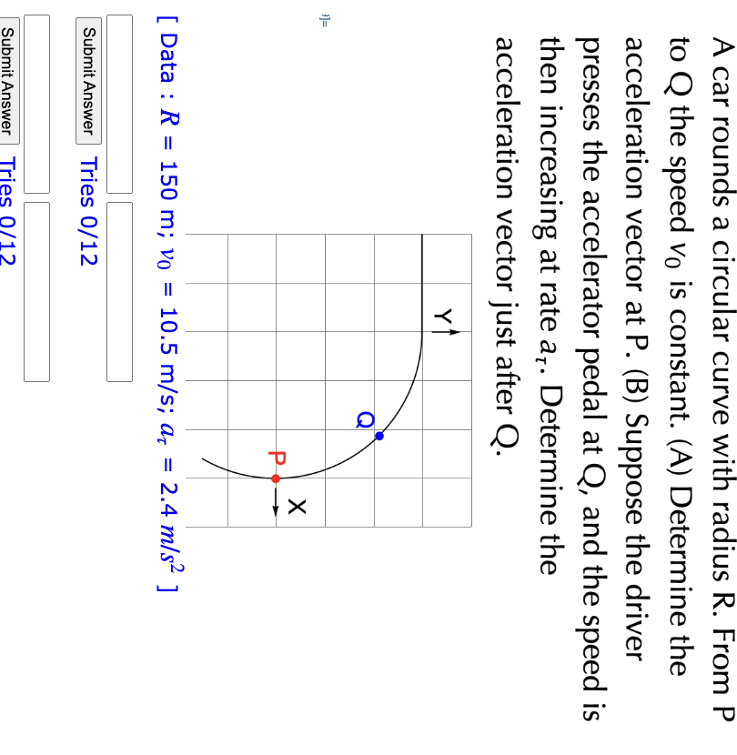 Solved A car rounds a circular curve with radius R. From P | Chegg.com