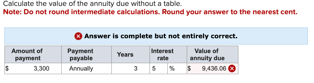 Solved Calculate the value of the annuity due without a | Chegg.com