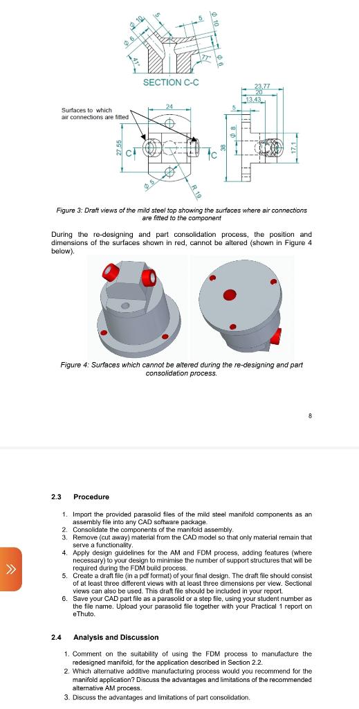 Figure 3: Draft views of the mild steel top showing | Chegg.com