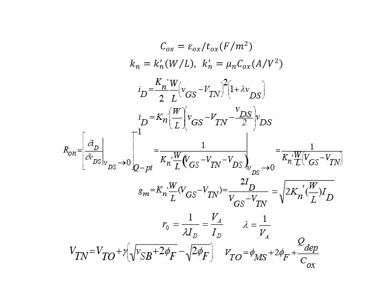 Solved Cox = Eox/tox(F/m2) kn = kn (W/L), kn = Un Cox(A/V) K | Chegg.com