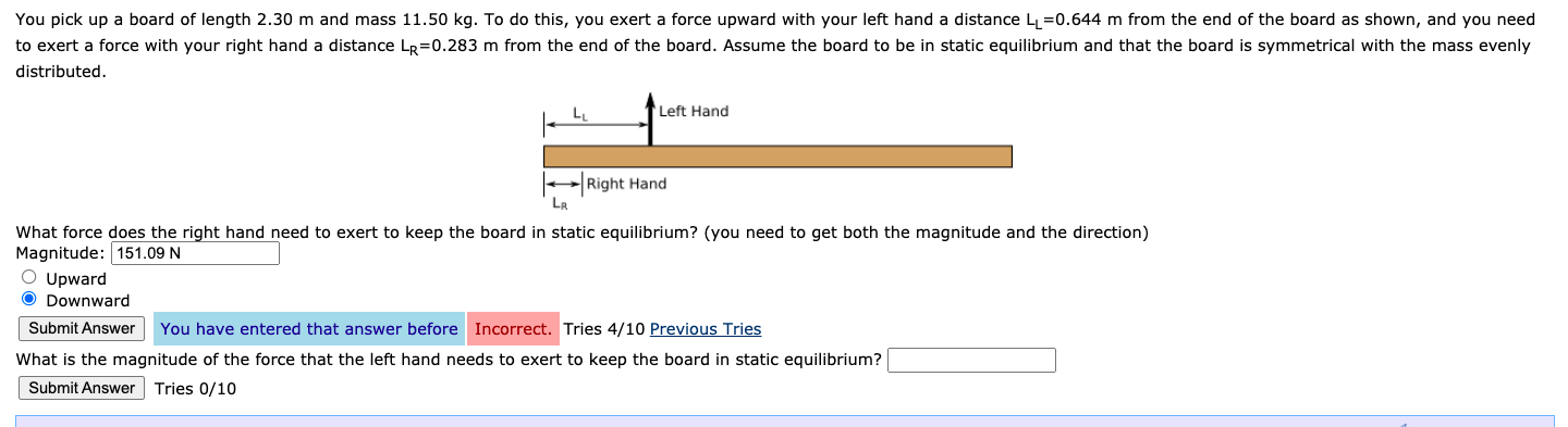 Solved You pick up a board of length 2.30 m and mass 11.50 | Chegg.com