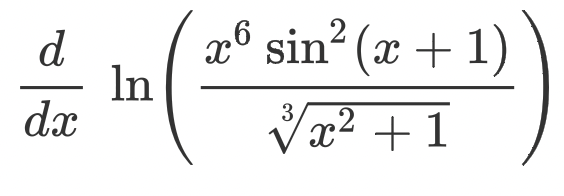 Solved dxdln(3x2+1x6sin2(x+1)) | Chegg.com
