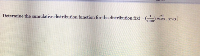 Solved Determine the cumulative distribution function for | Chegg.com