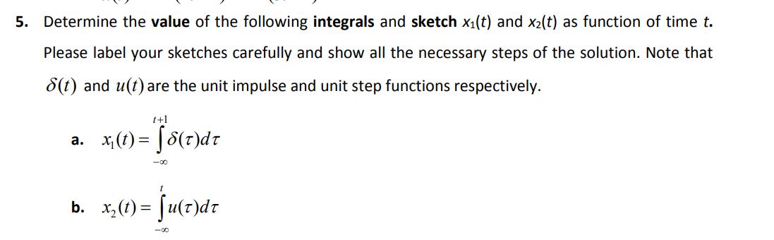 Solved Determine the value of the following integrals and | Chegg.com