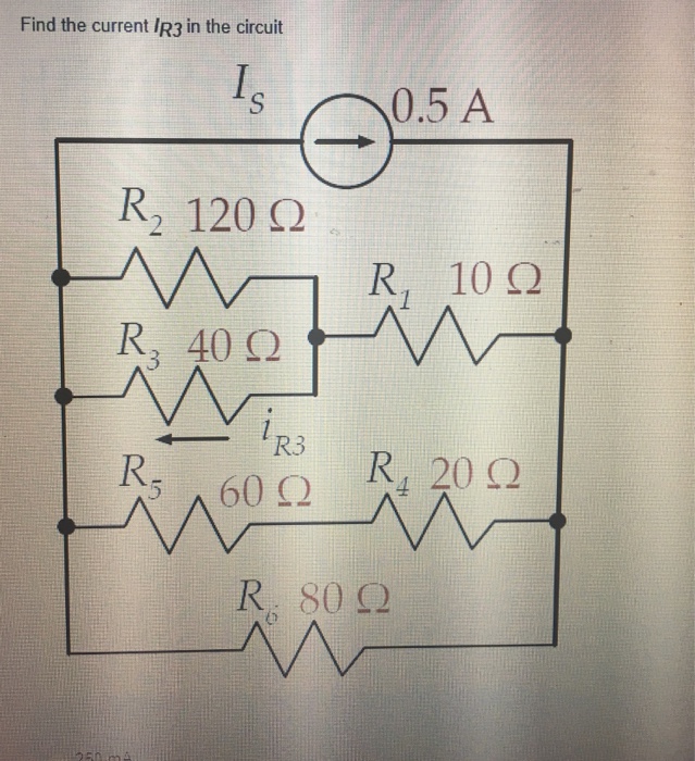 Solved Find the current IR3 in the circuit 0.5 A R, 120 Ω R, | Chegg.com