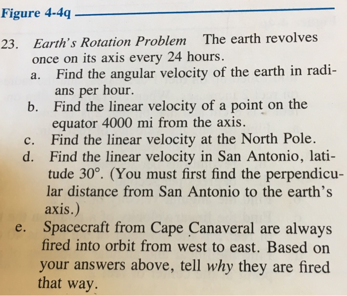 Solved Figure 4-4q The earth revolves Earth's Rotation | Chegg.com