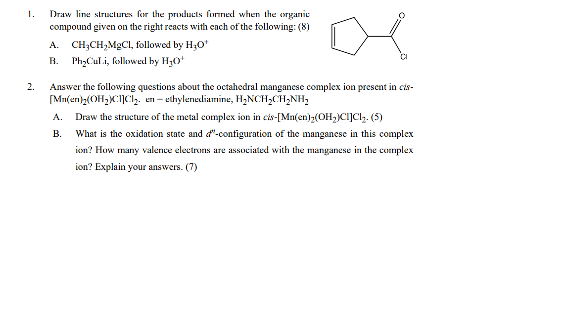 Solved 1. Draw line structures for the products formed when | Chegg.com