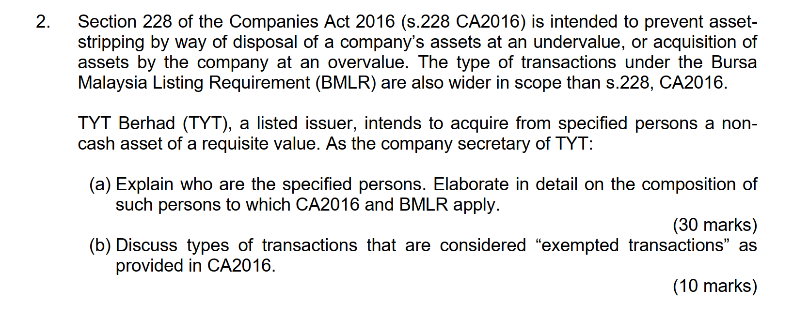 Solved Section 228 of the Companies Act 2016 (s.228 CA2016) | Chegg.com