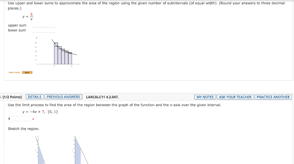 Solved Use upper and lower sums to approximate the area of | Chegg.com