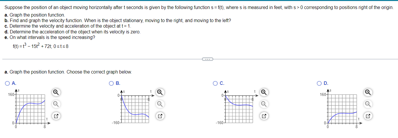 Solved Suppose The Position Of An Object Moving Horizontally