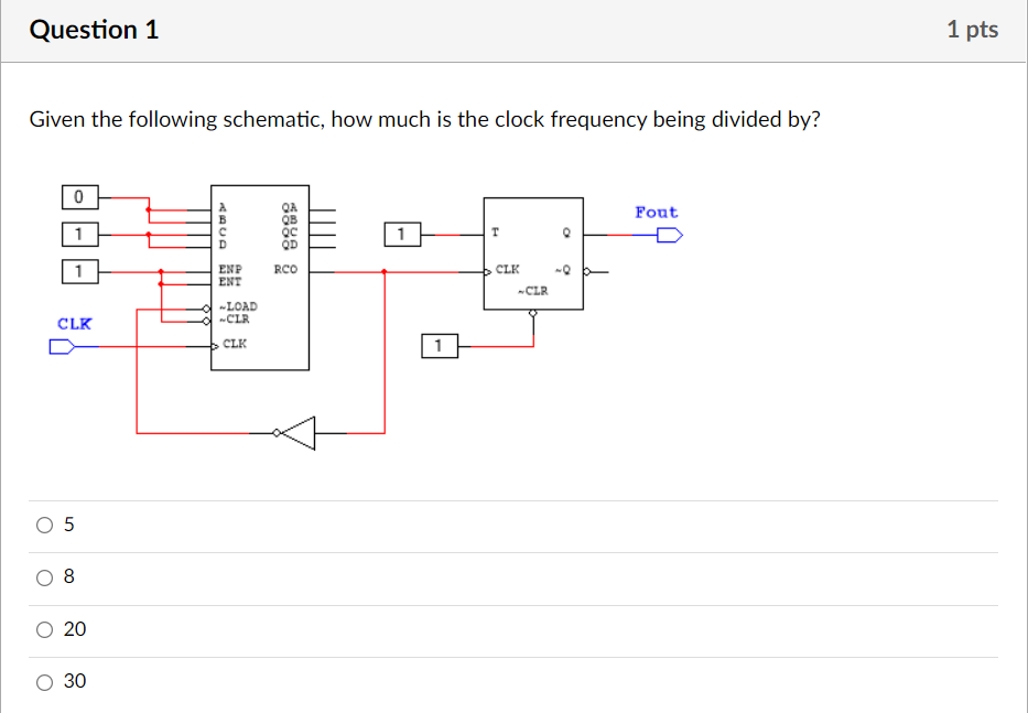 Solved Question 1 1 pts Given the following schematic, how | Chegg.com