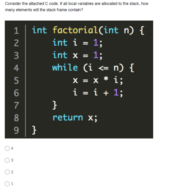 Solved Consider The Attached C Code If All Local Variables 
