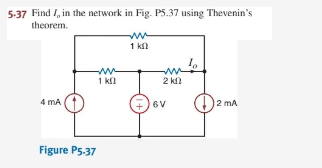 Solved 5.37 Find 1, in the network in Fig. P5.37 using | Chegg.com