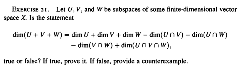 Solved EXERCISE 2I. Let U,V, and W be subspaces of some | Chegg.com
