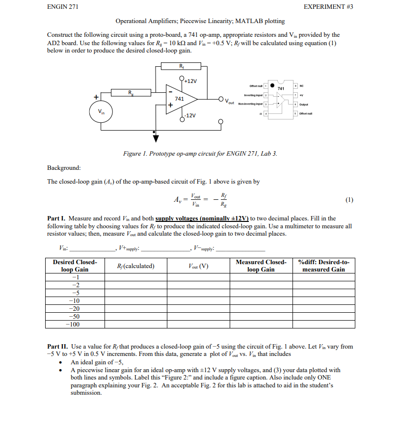 Operational Amplifiers; Piecewise Linearity; MATLAB | Chegg.com