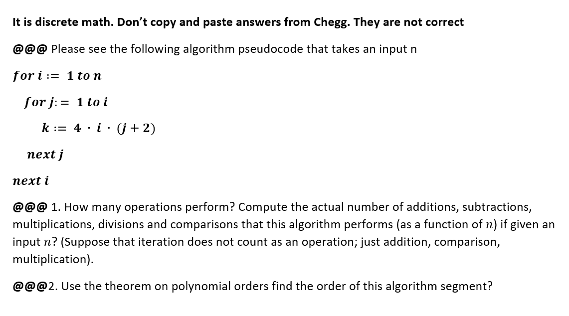 Solved It is discrete math. Don't copy and paste answers | Chegg.com