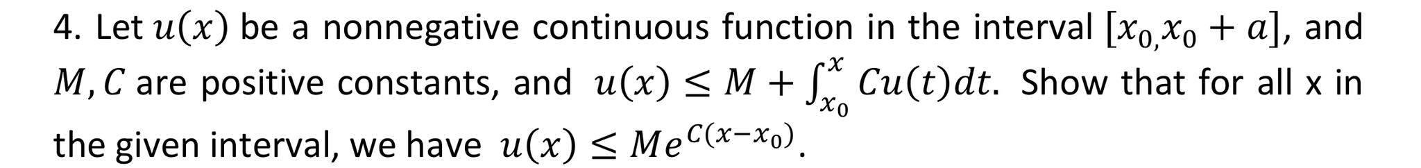 Solved 4. Let u(x) be a nonnegative continuous function in | Chegg.com