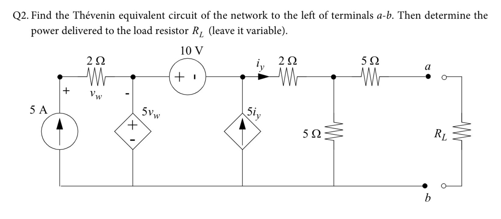 Solved Q2. Find the Thévenin equivalent circuit of the | Chegg.com