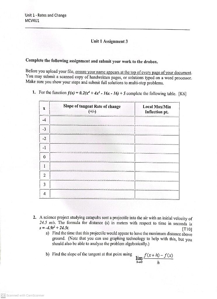 Solved Complete the following assignment and submit your | Chegg.com