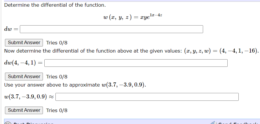 Solved Determine the differential of the function. | Chegg.com