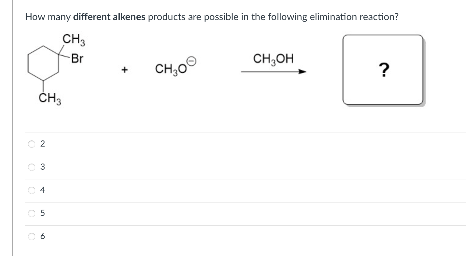 Solved How many different alkenes products are possible in | Chegg.com